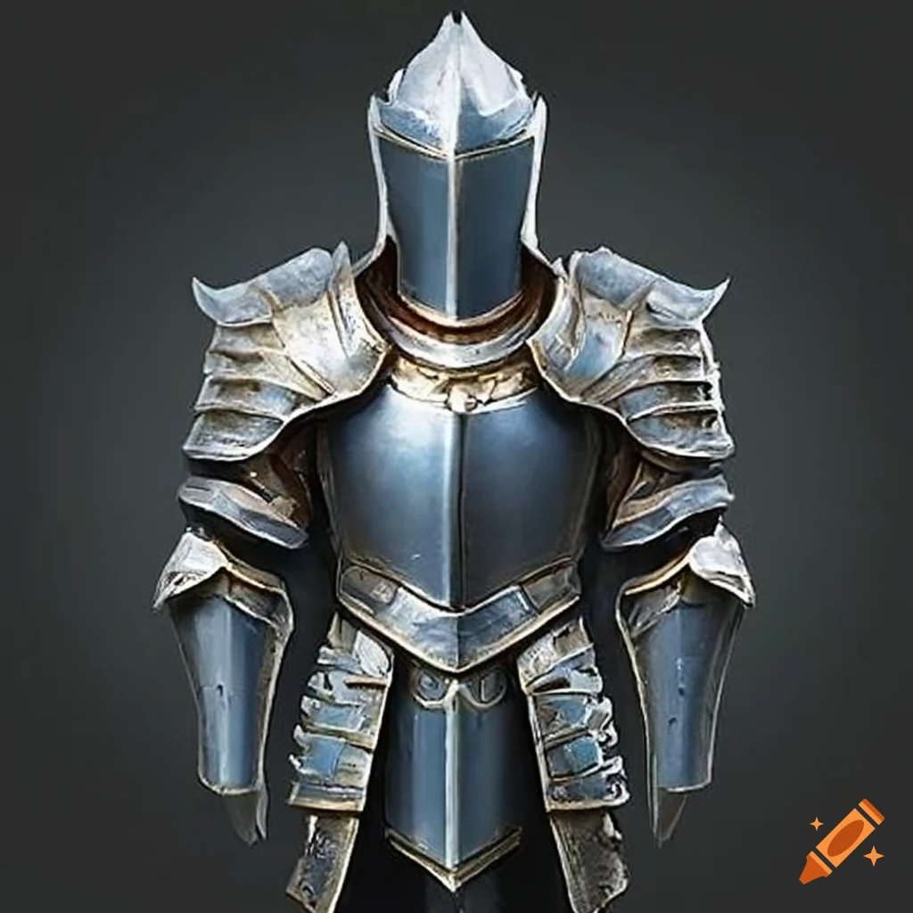 Front view of majestic magic armor on Craiyon