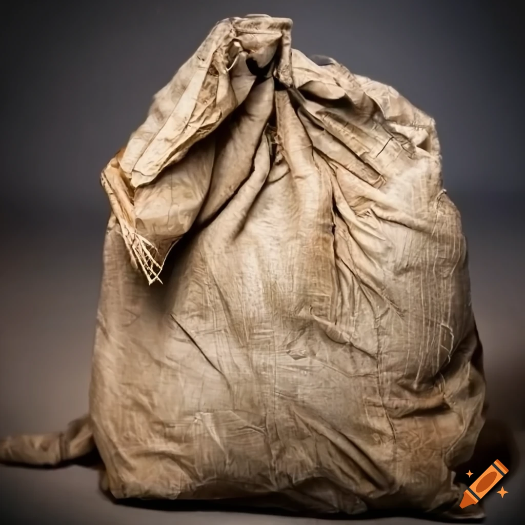 Old dirty garbage sack on Craiyon
