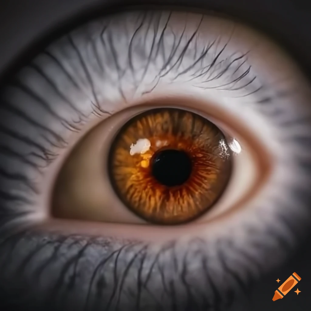 Extreme close up of a realistic eyeball on Craiyon