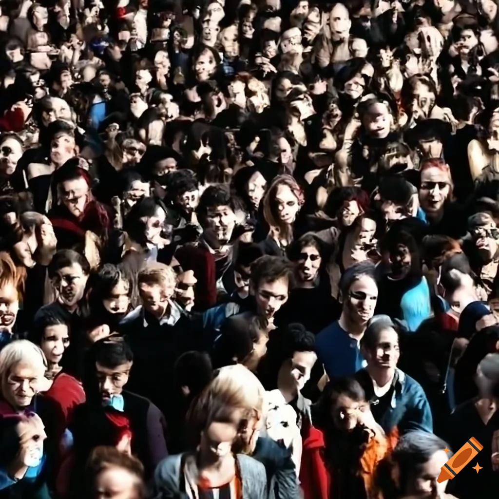 Crowd of people gathering on Craiyon