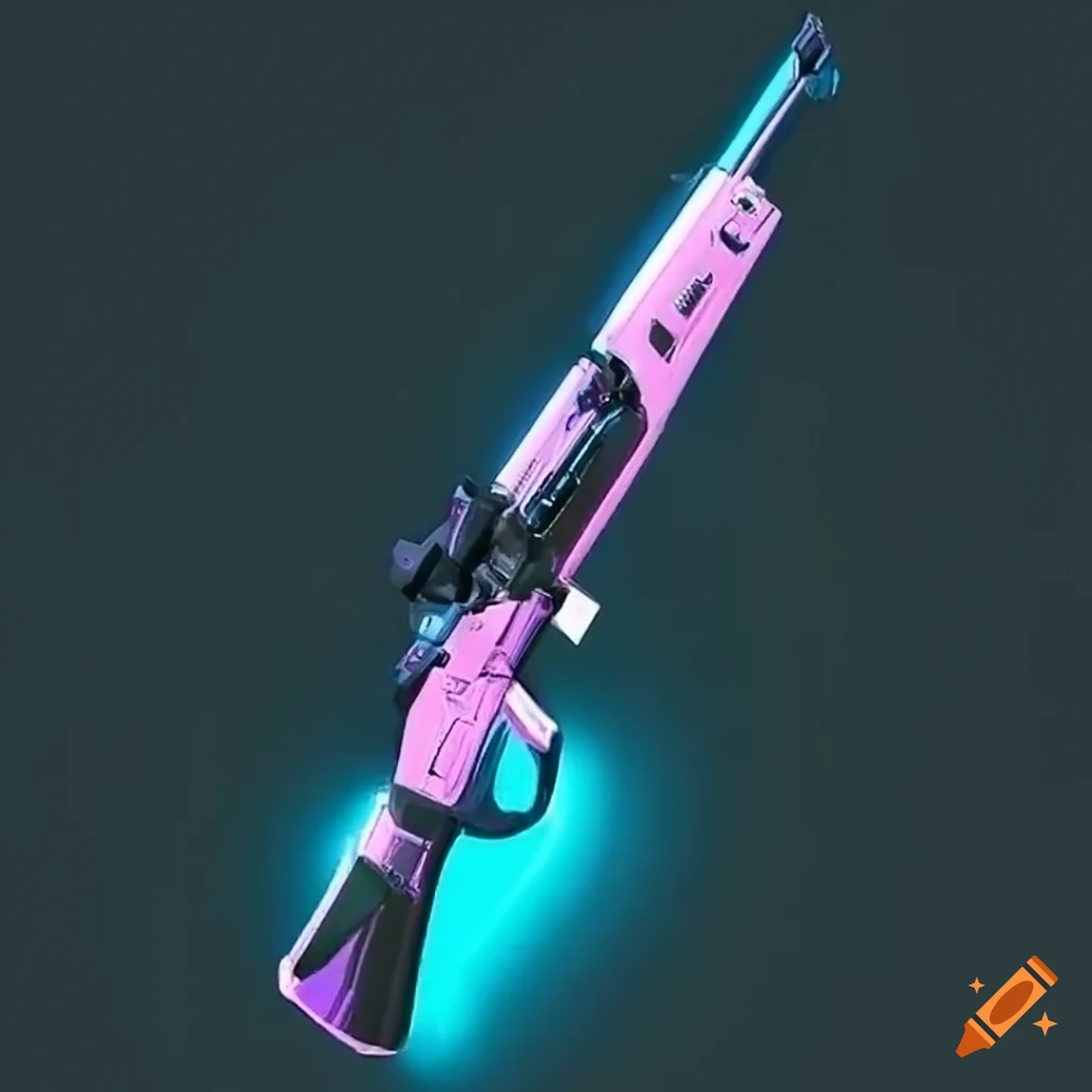 Futuristic Lee-Enfield rifle with black and white neon energy on Craiyon