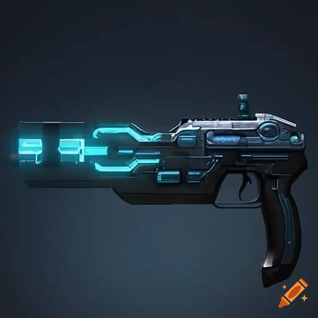 Futuristic cool sci-fi magic gun on Craiyon