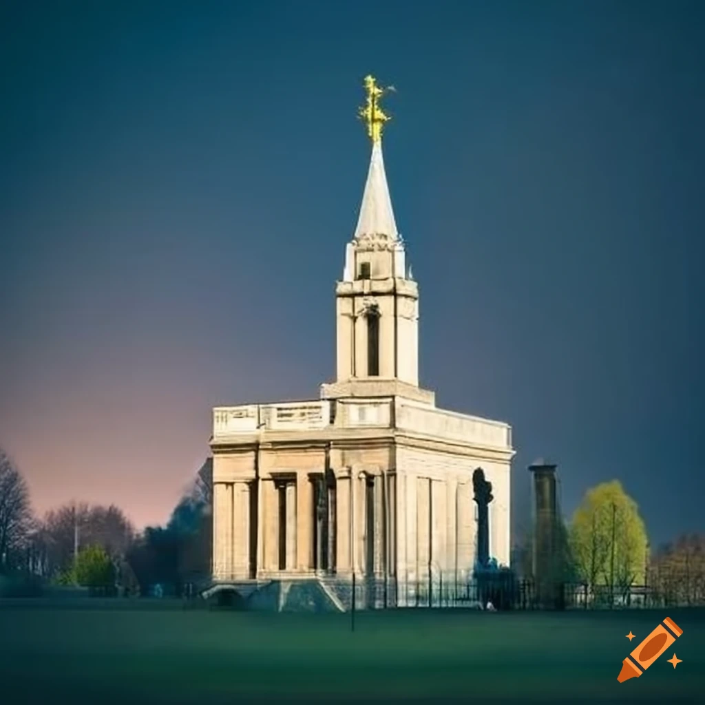 Elegant lds temple in edinburgh stone surrounded by historic ...