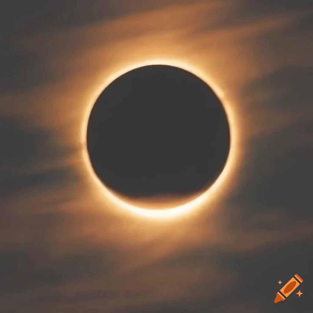 Cat watching a total solar eclipse from a grassy field on Craiyon