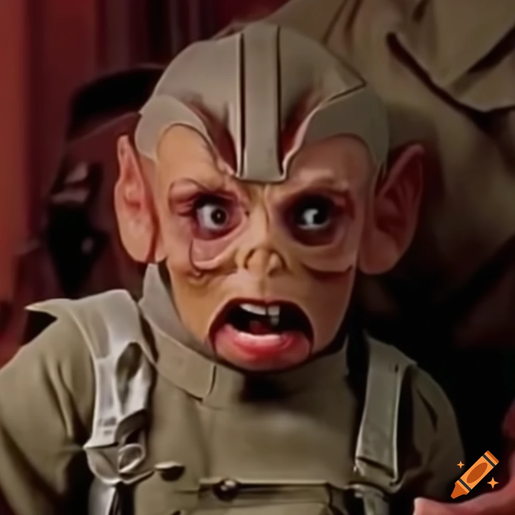 Nien nunb as a 1940s war film protagonist on Craiyon