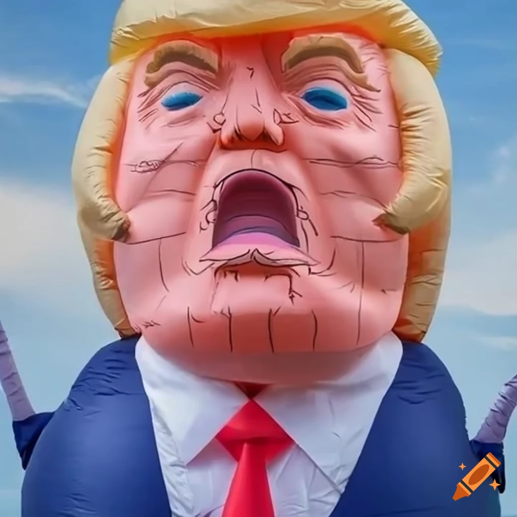 Inflatable character resembling a well-known politician on Craiyon