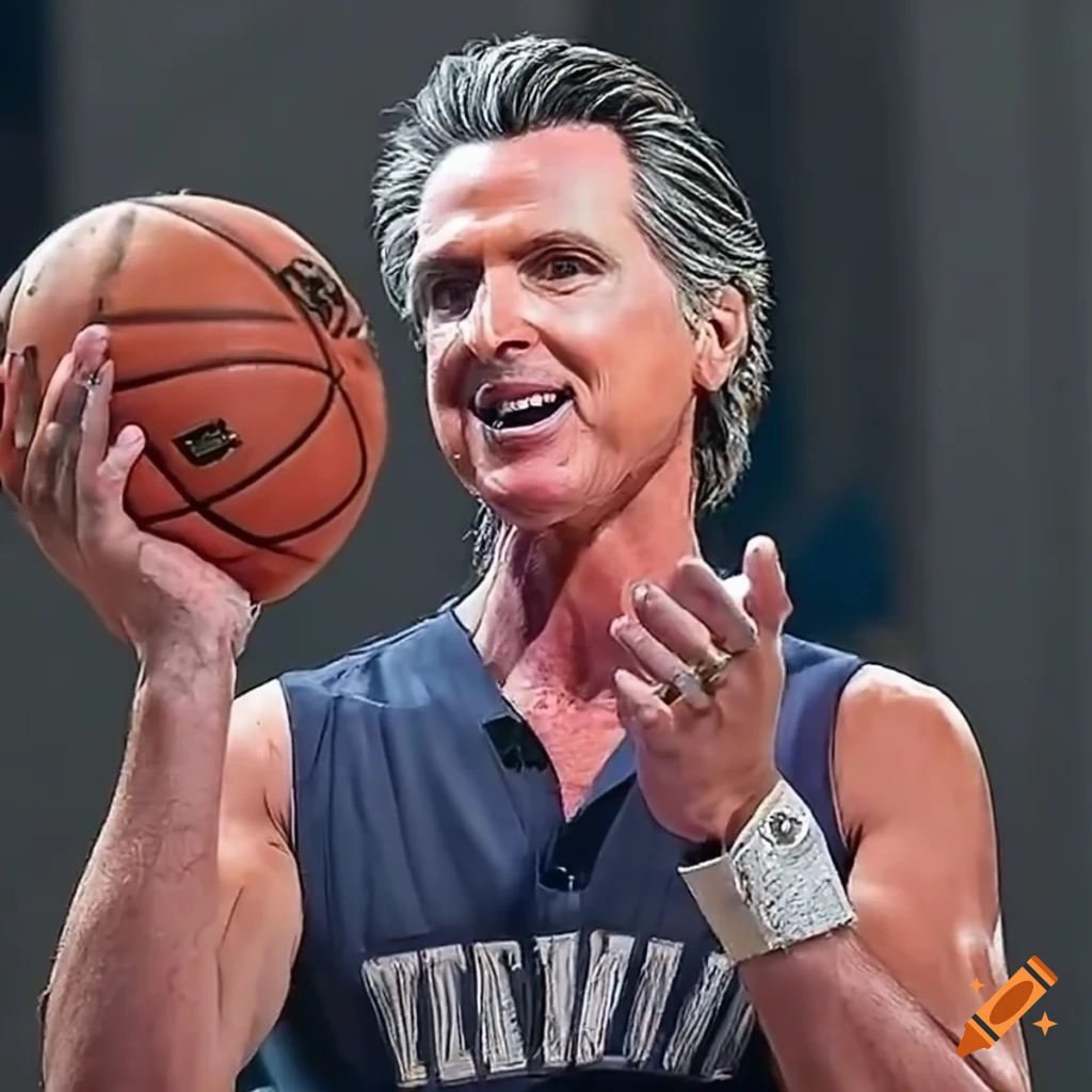 California governor gavin newsom playing basketball on Craiyon