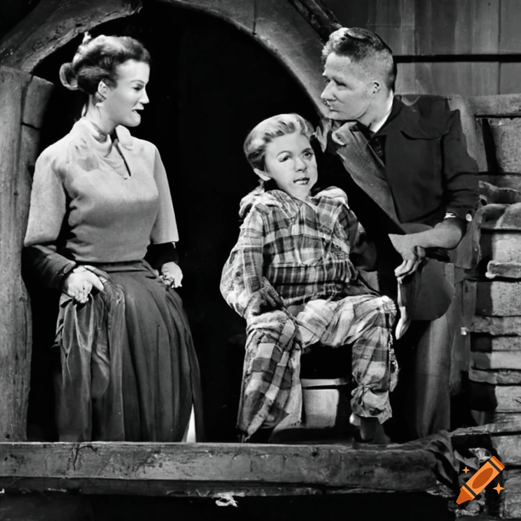 1950s family sitcom set in a coal mine on Craiyon