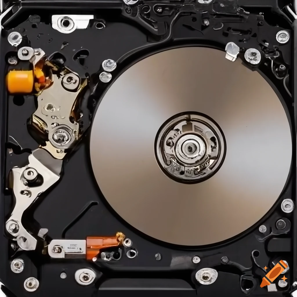 Hard disk drive powered by gasoline with tank and tubes on Craiyon