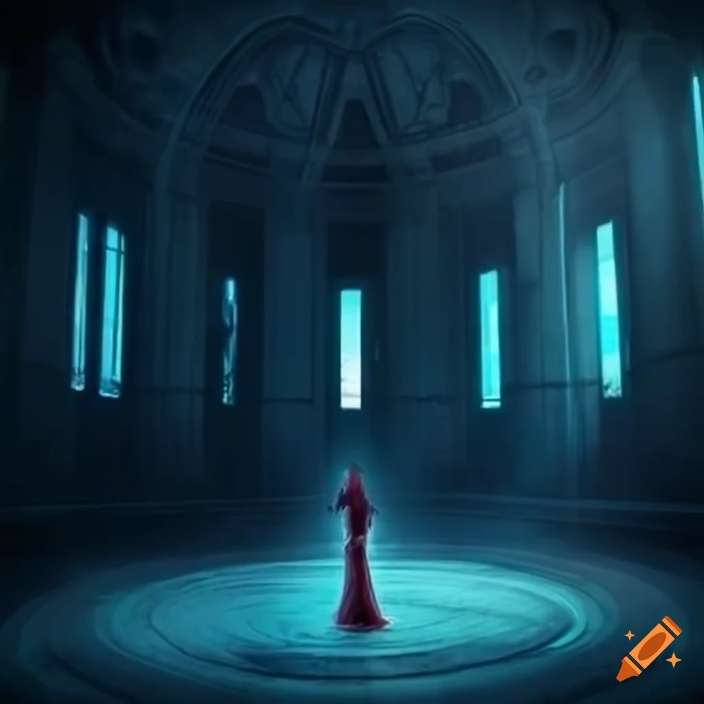 Teleportation building with fantasy effects on Craiyon