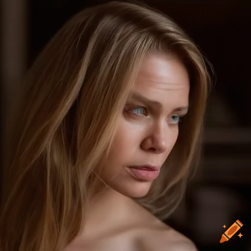 Scarlett johansson facing forward with medium hair on Craiyon