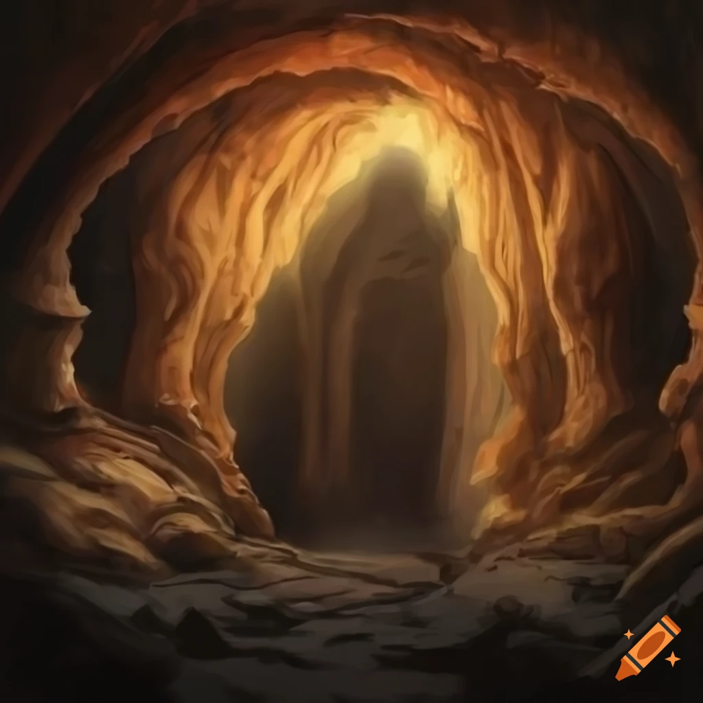 Inside moolok's cave tunnel in visionary fantasy art on Craiyon