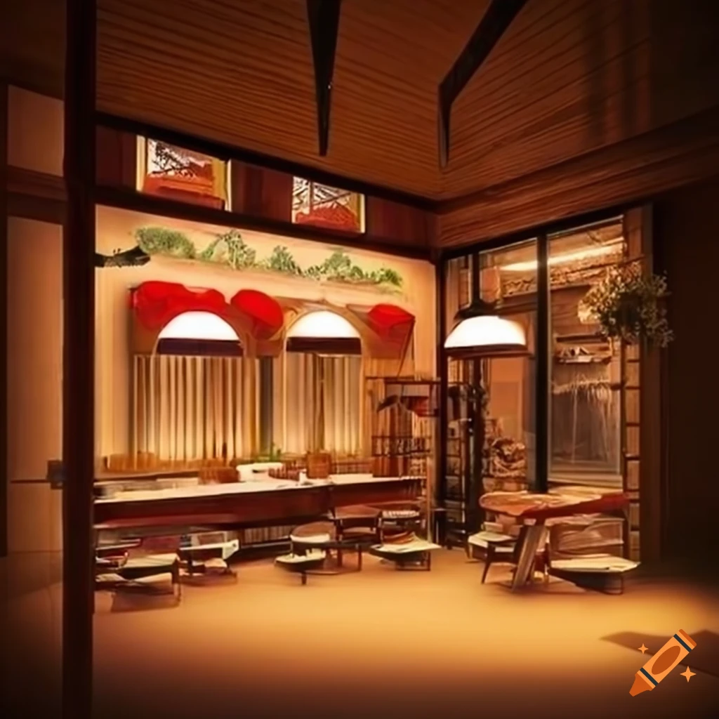 Unique Japanese-themed Raising Cane's restaurant exterior on Craiyon