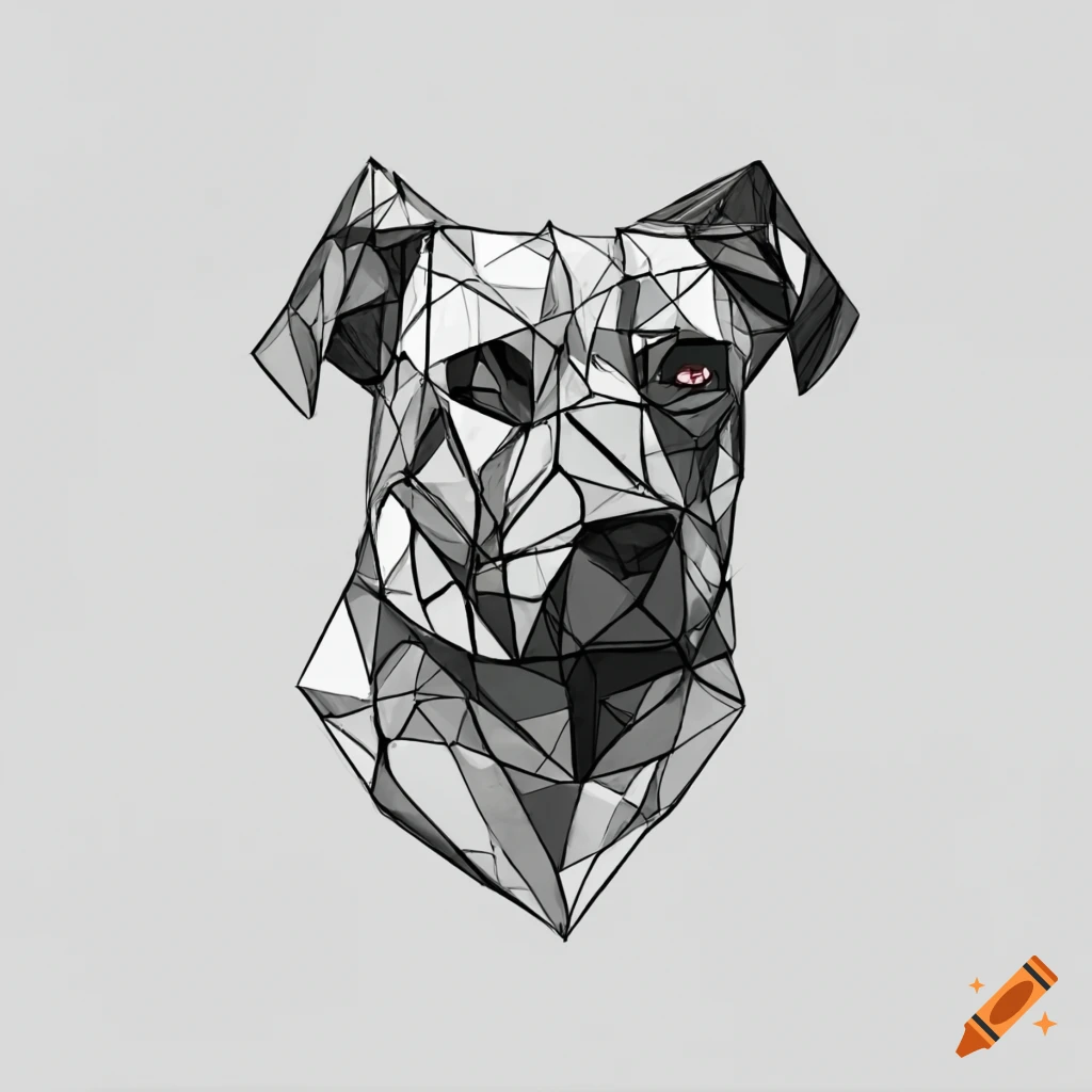 Geometric dog design on Craiyon