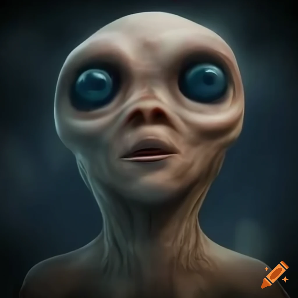 Alien creature in a speculative depiction on Craiyon