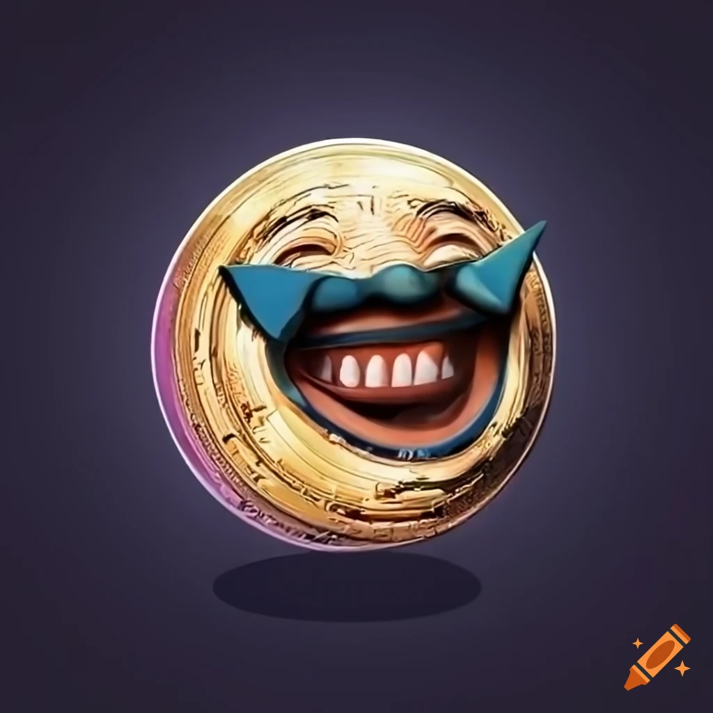 Moon meme coin with rich laughing expression on Craiyon