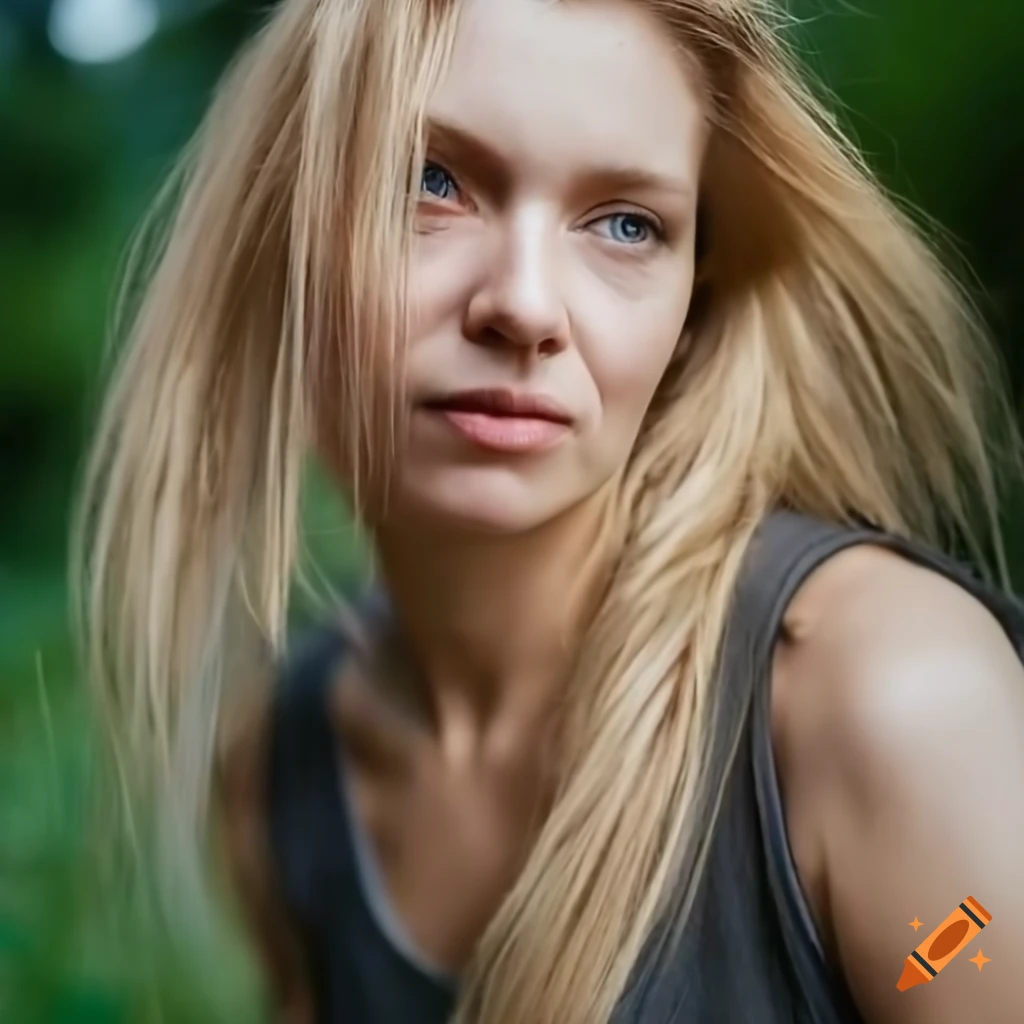 Blonde Woman By The River With Detailed Features On Craiyon