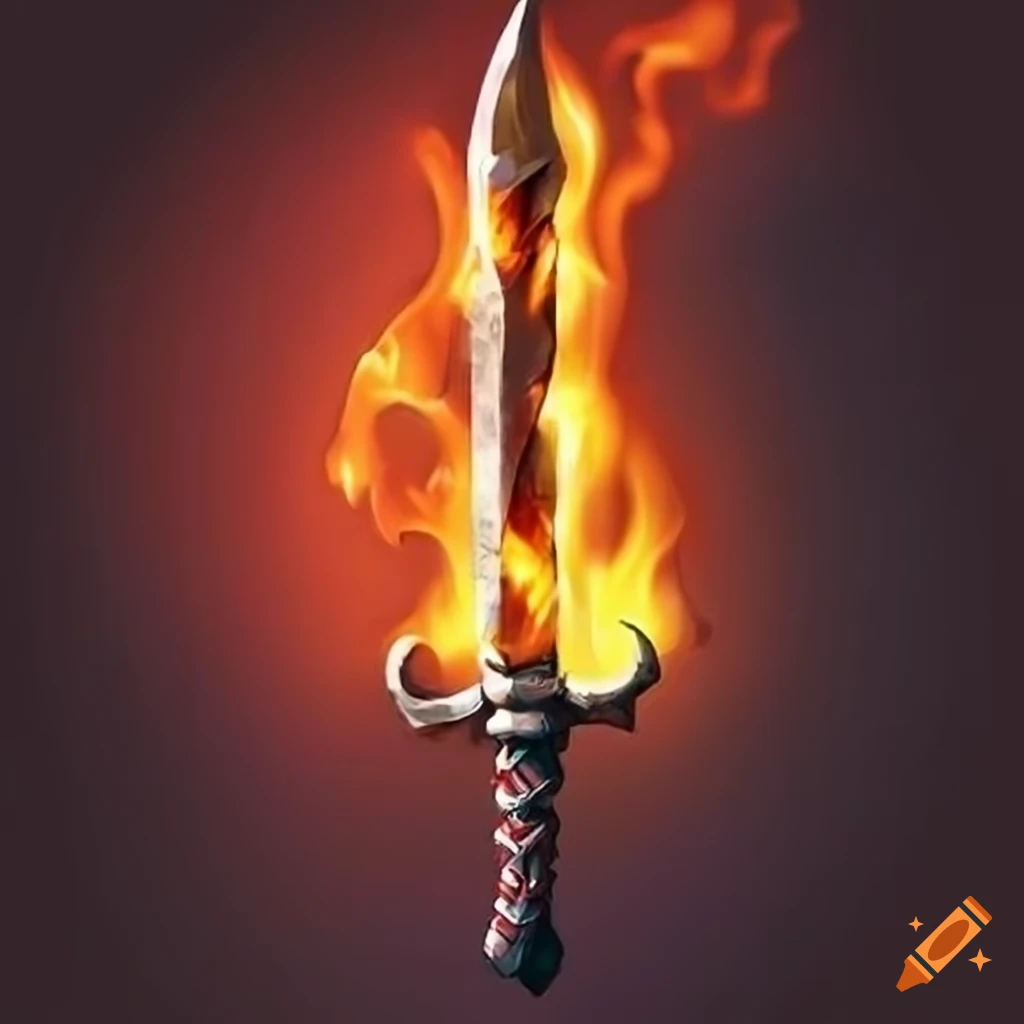 Cool fire profile picture with minecraft sword on Craiyon