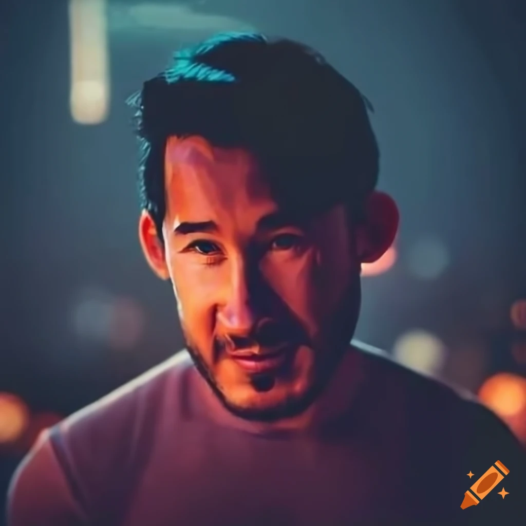 Smiling Markiplier in city at night with rain and emotional lighting on ...