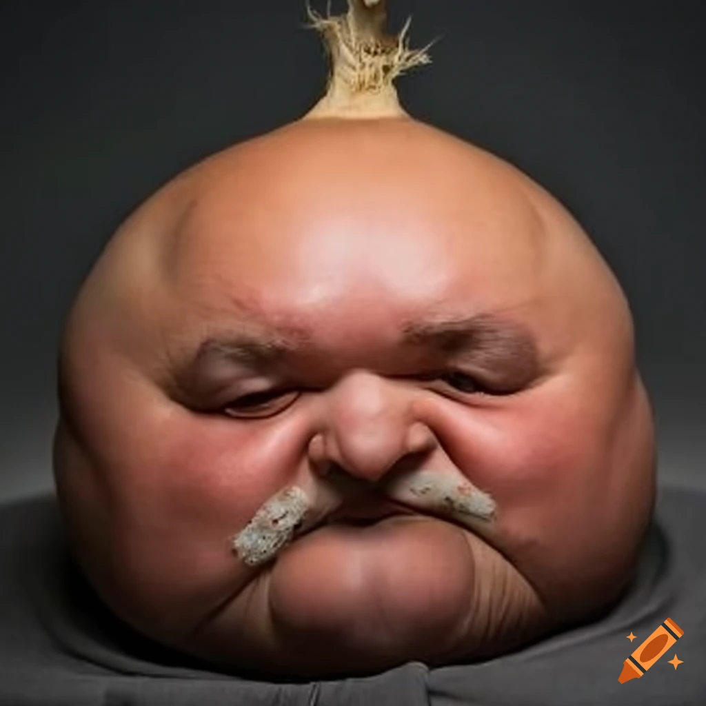 Character with a unique onion head and big tooth on Craiyon