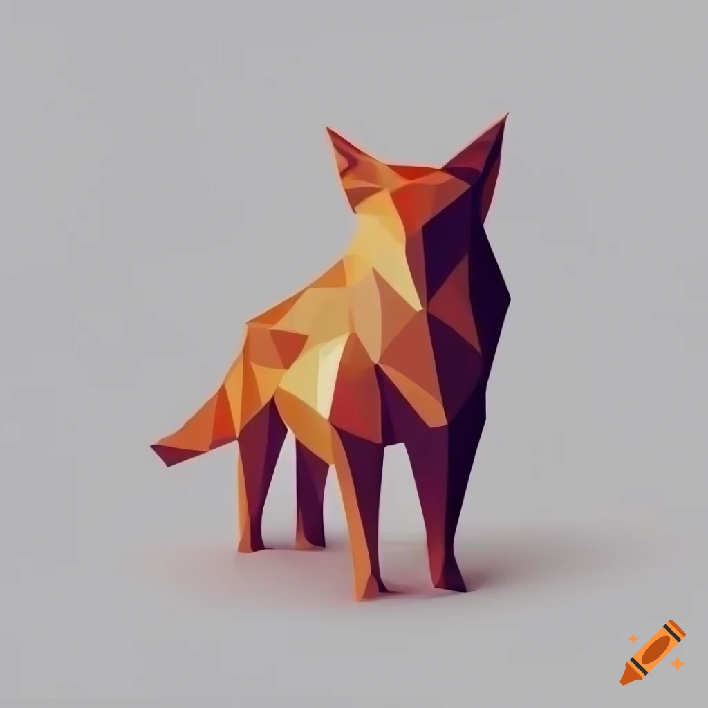 Polygonal animal on a white background on Craiyon