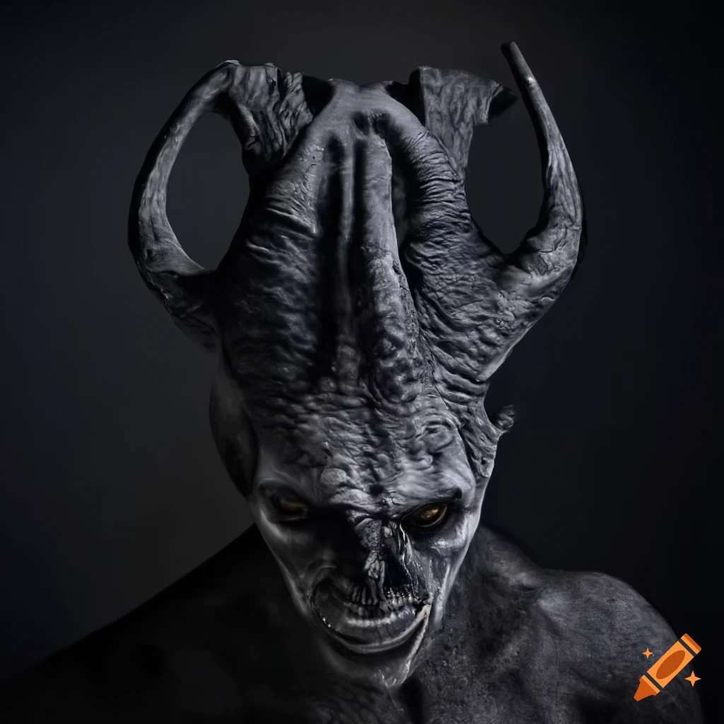 Evil demon with goat-like head and mucus scales on Craiyon