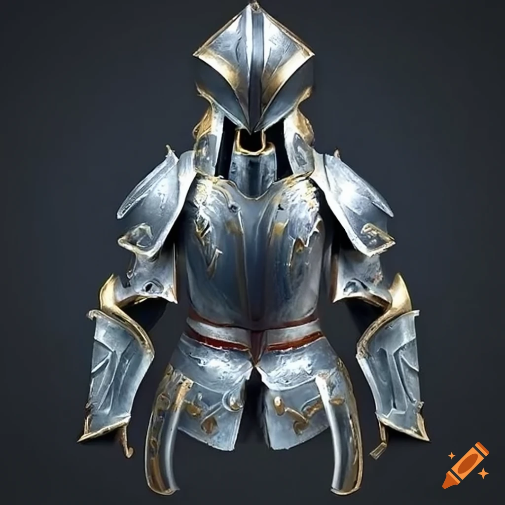 Front view of majestic magic armor on Craiyon