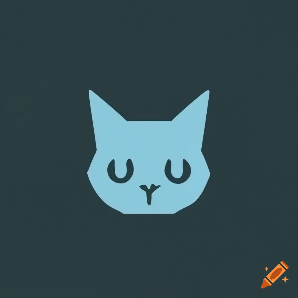 Minimal one-color cat logo on Craiyon