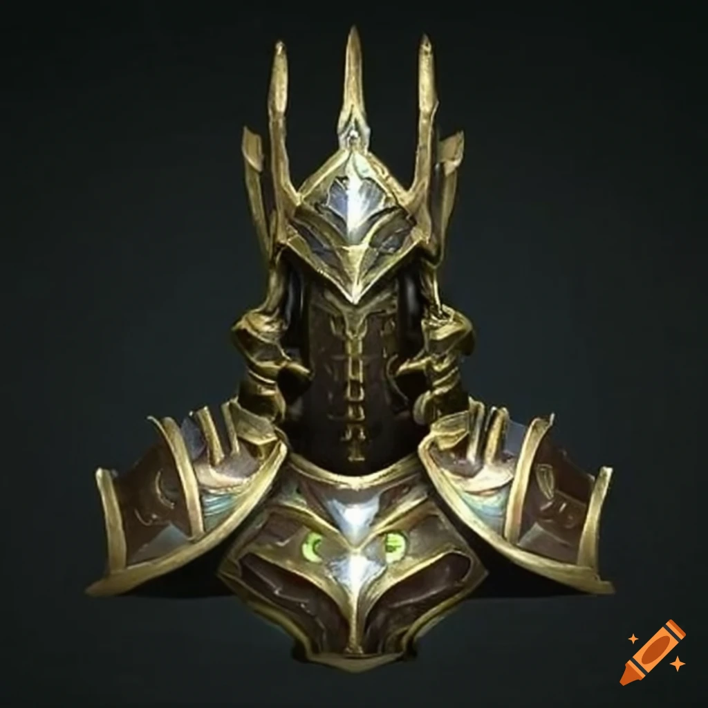 Exalted magic armor from the front view on Craiyon