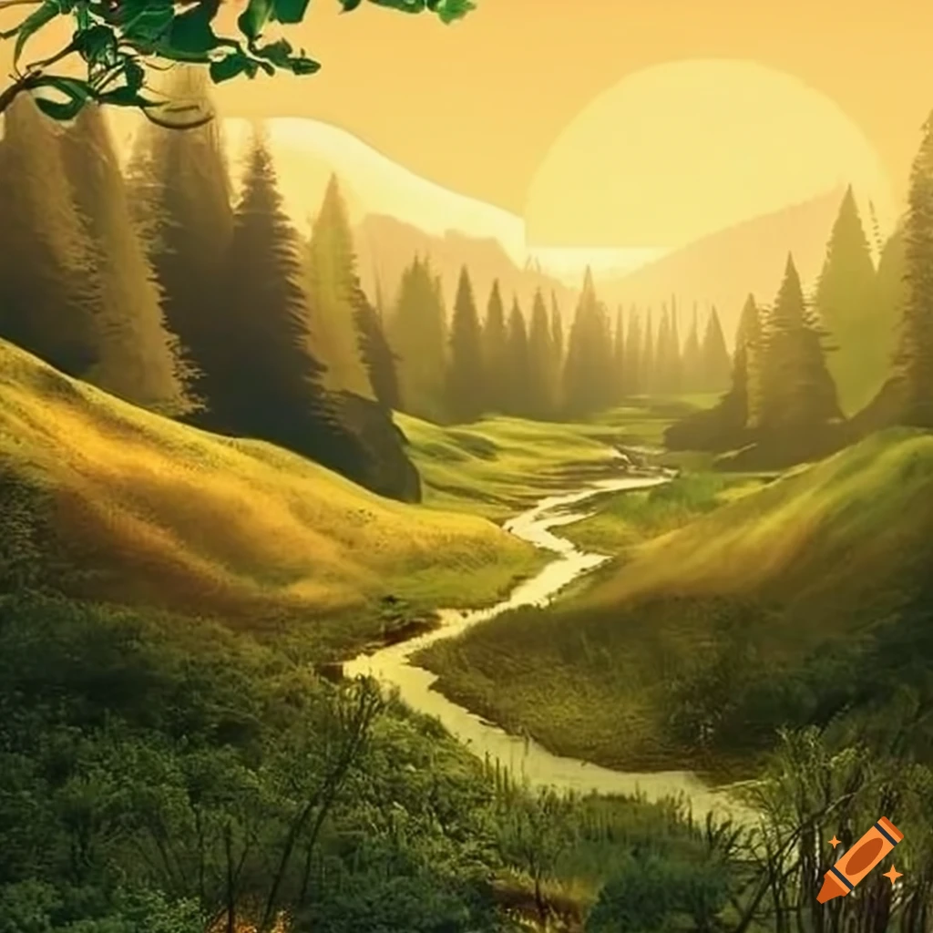 Detailed landscape with unique features on Craiyon