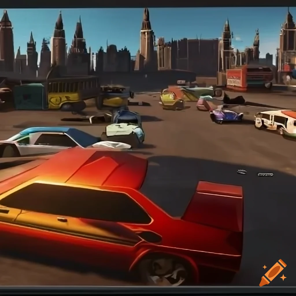 Dynamic collage of iconic vehicles from different eras and ...