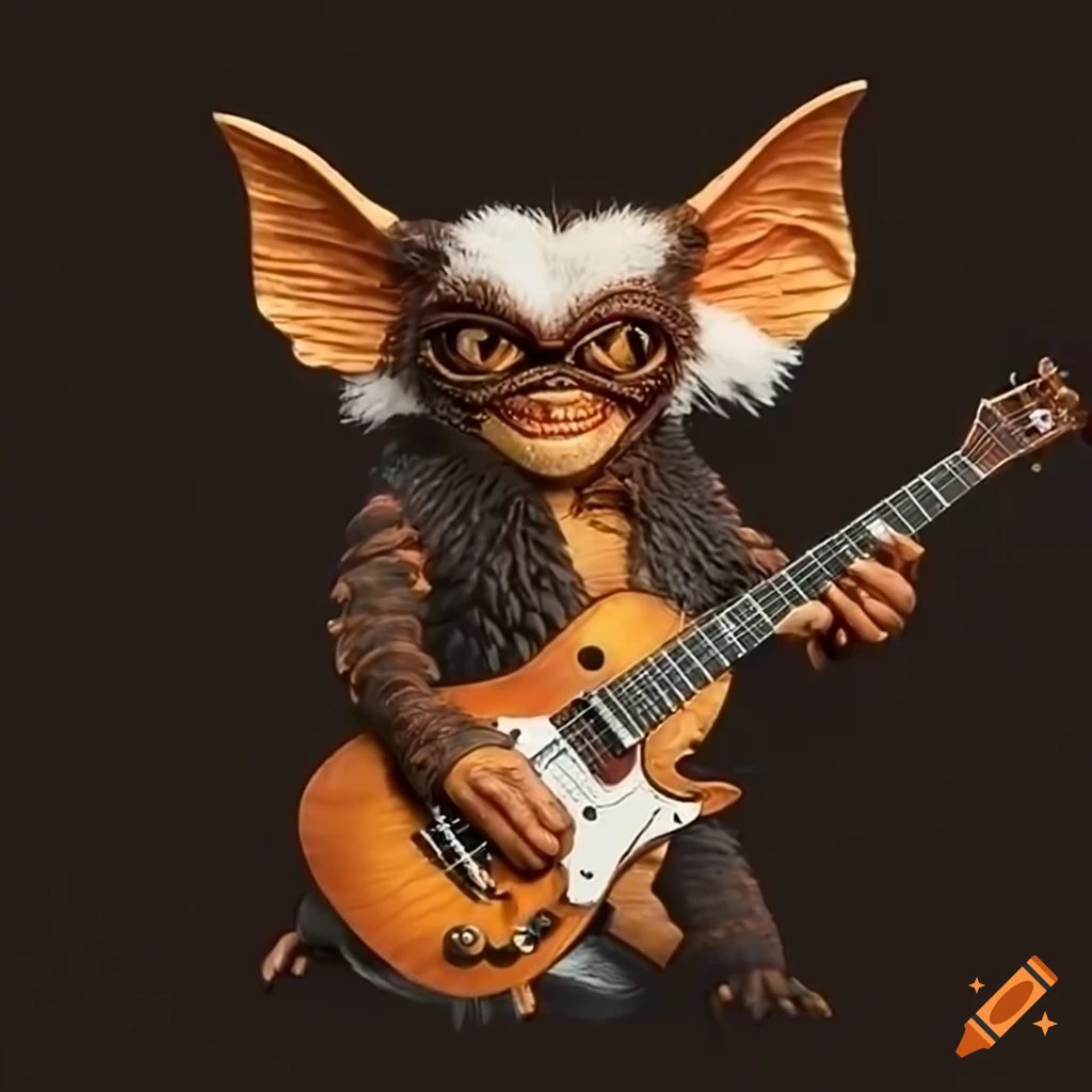 Gremlins playing a guitar on Craiyon