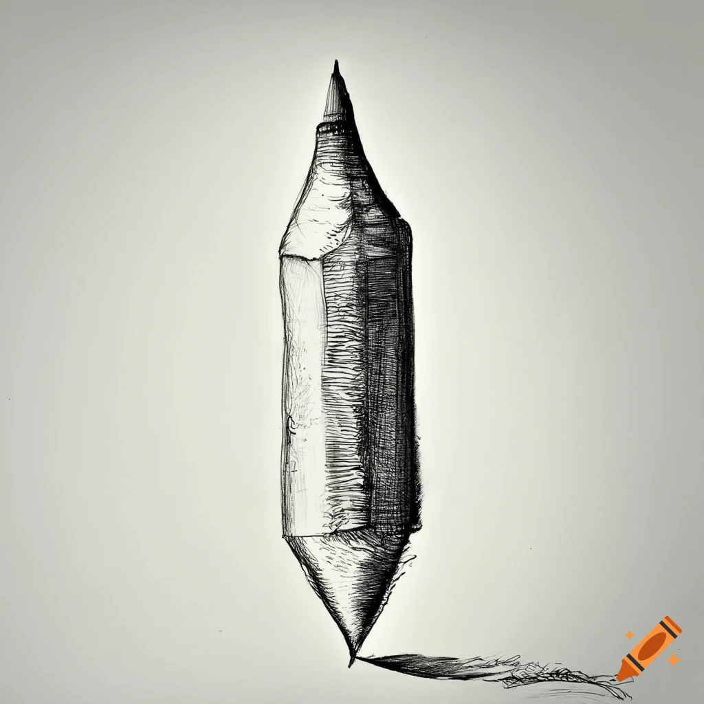 Pencil drawing a line on paper on Craiyon