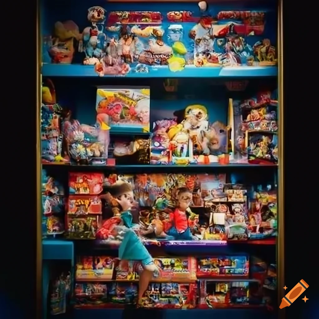 Toy store display on Craiyon