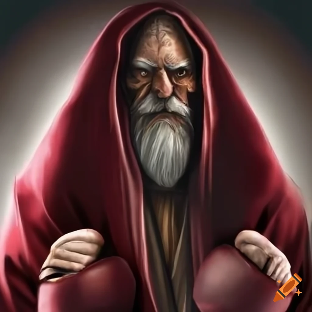 Wizard boxing in robes on Craiyon