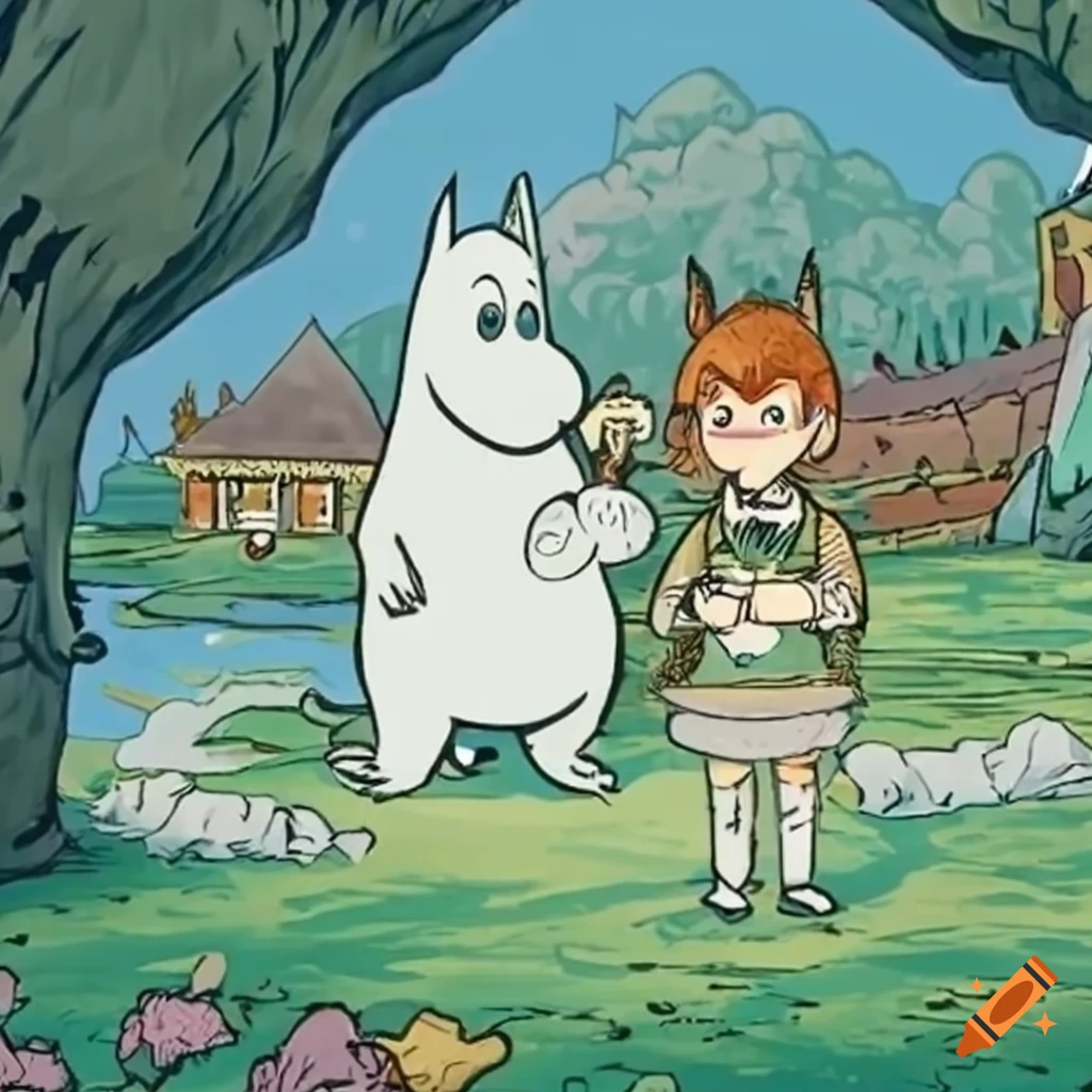 Charming world moomin video game on Craiyon