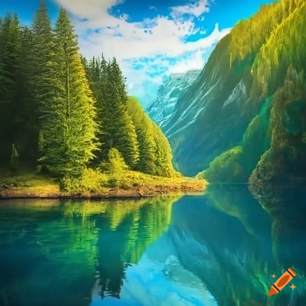 Detailed landscape with unique features on Craiyon