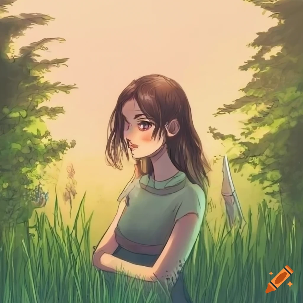 Manga drawing of an introverted woman with cat ears living in rv in ...