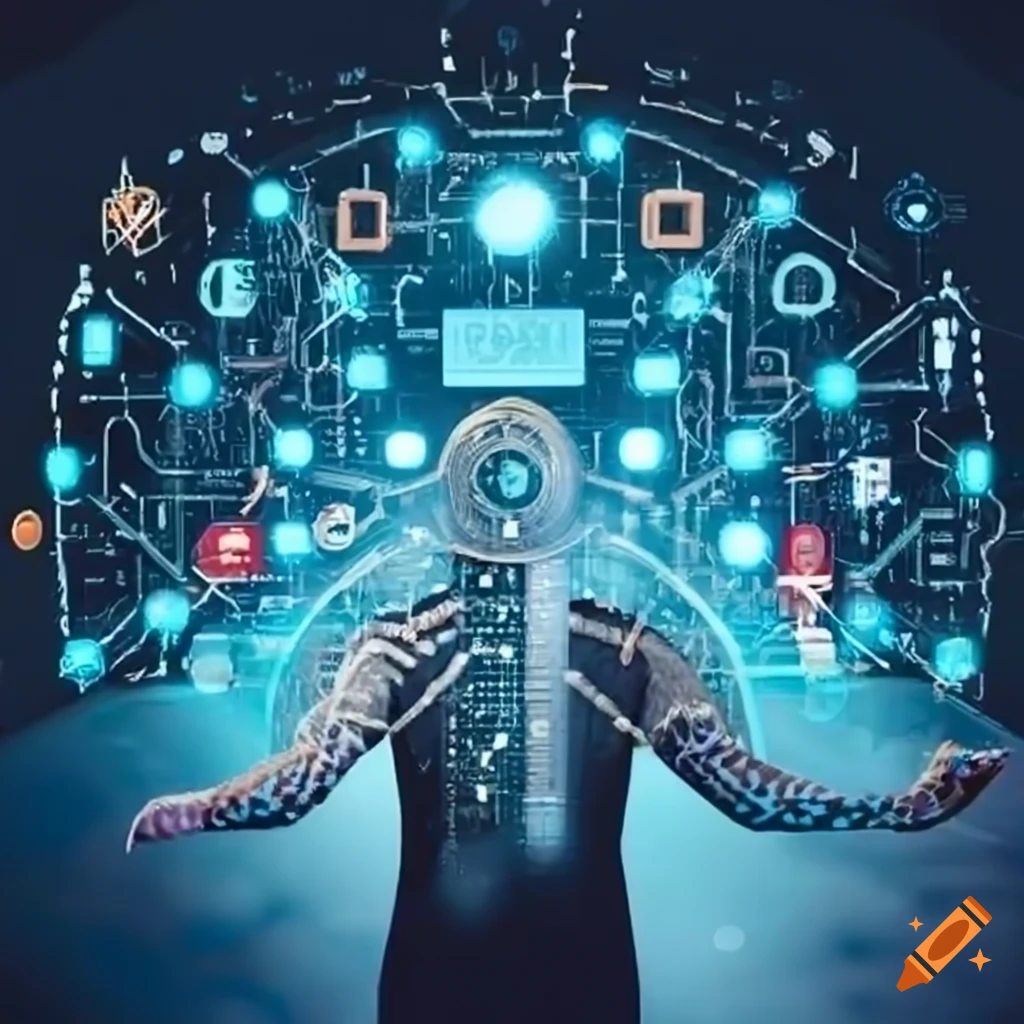 Professionals learning with ai technology for skill enhancement on Craiyon