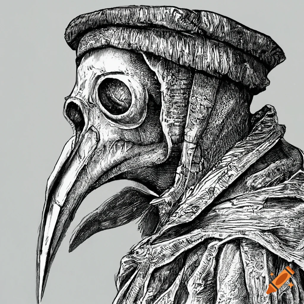 Plague illustration in pen and ink style on Craiyon