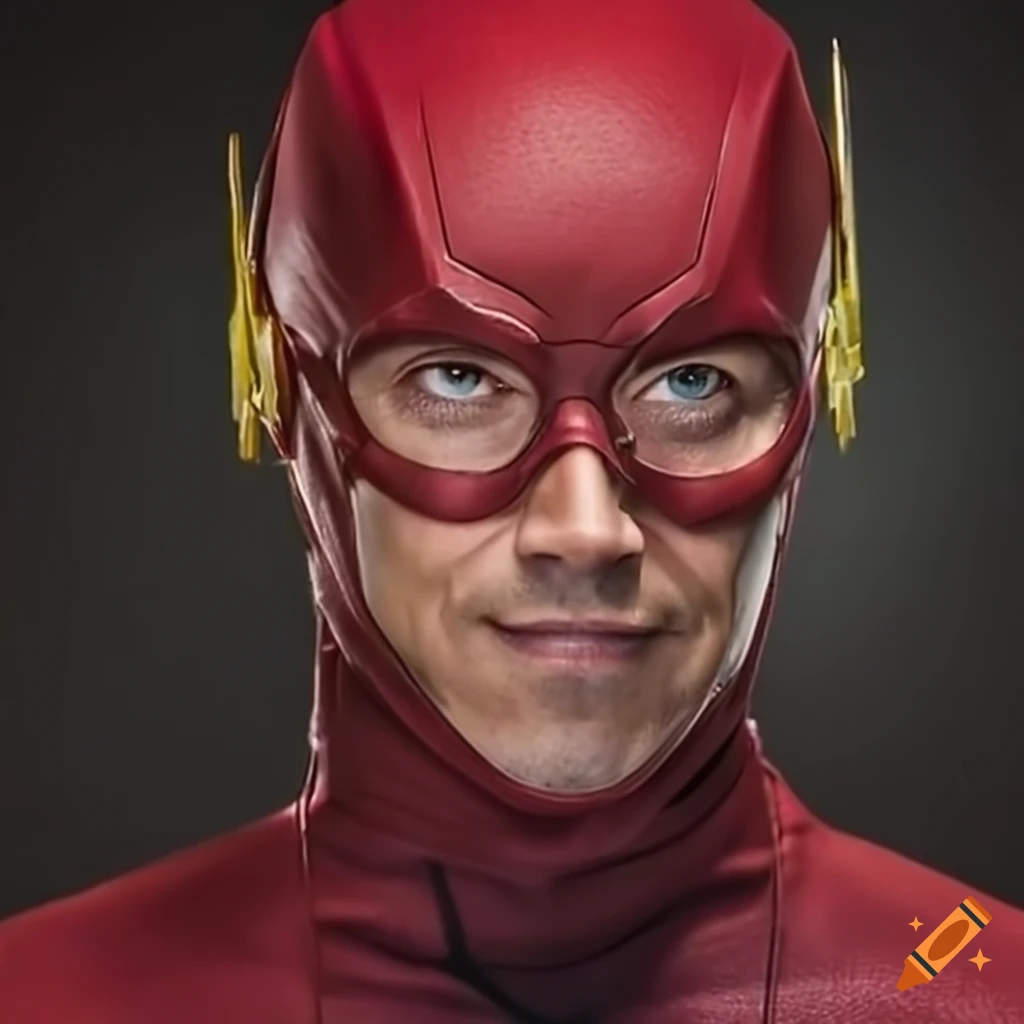 The flash running in a close-up portrait on Craiyon