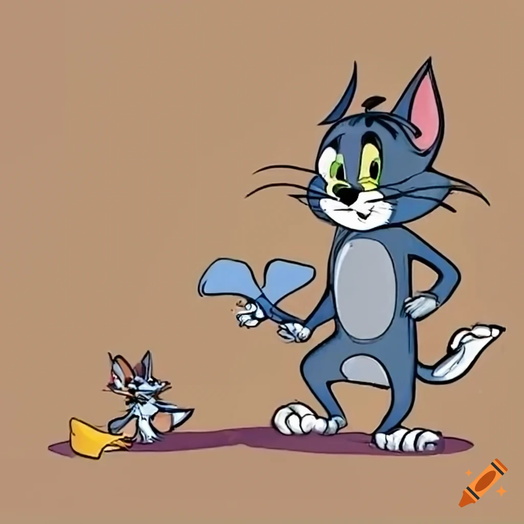 Tom and Jerry in the backyard with gardening tools on Craiyon