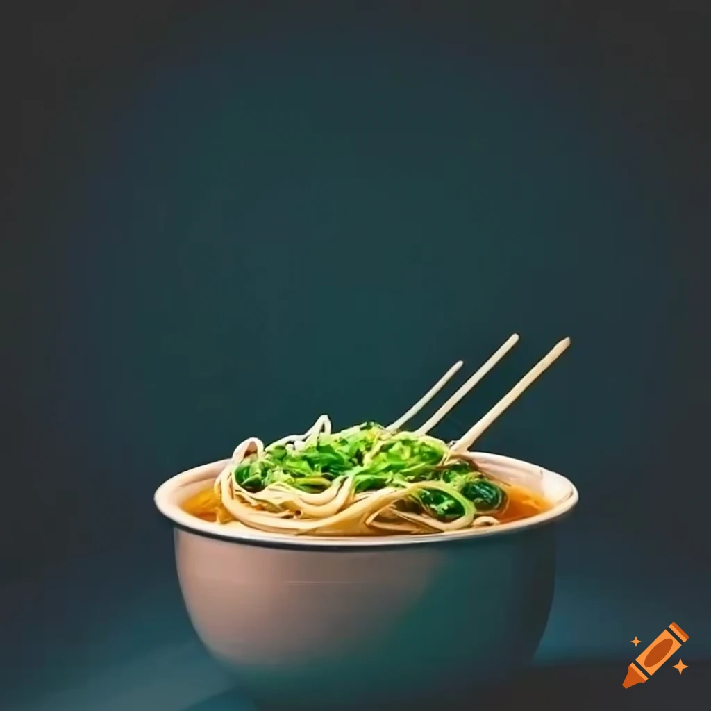 Ramen noodles boiling in a pot on Craiyon