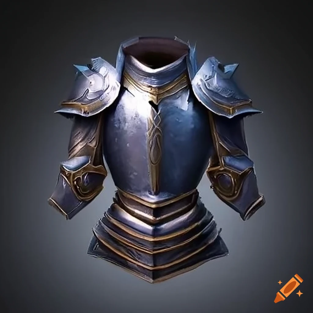 Front view of majestic magic armor on Craiyon