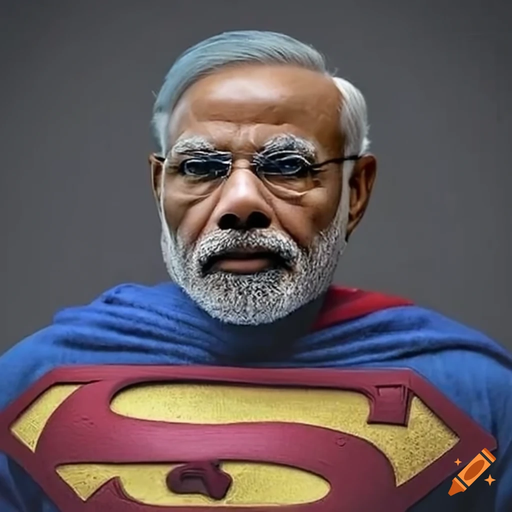 Narendra modi depicted as superman on Craiyon