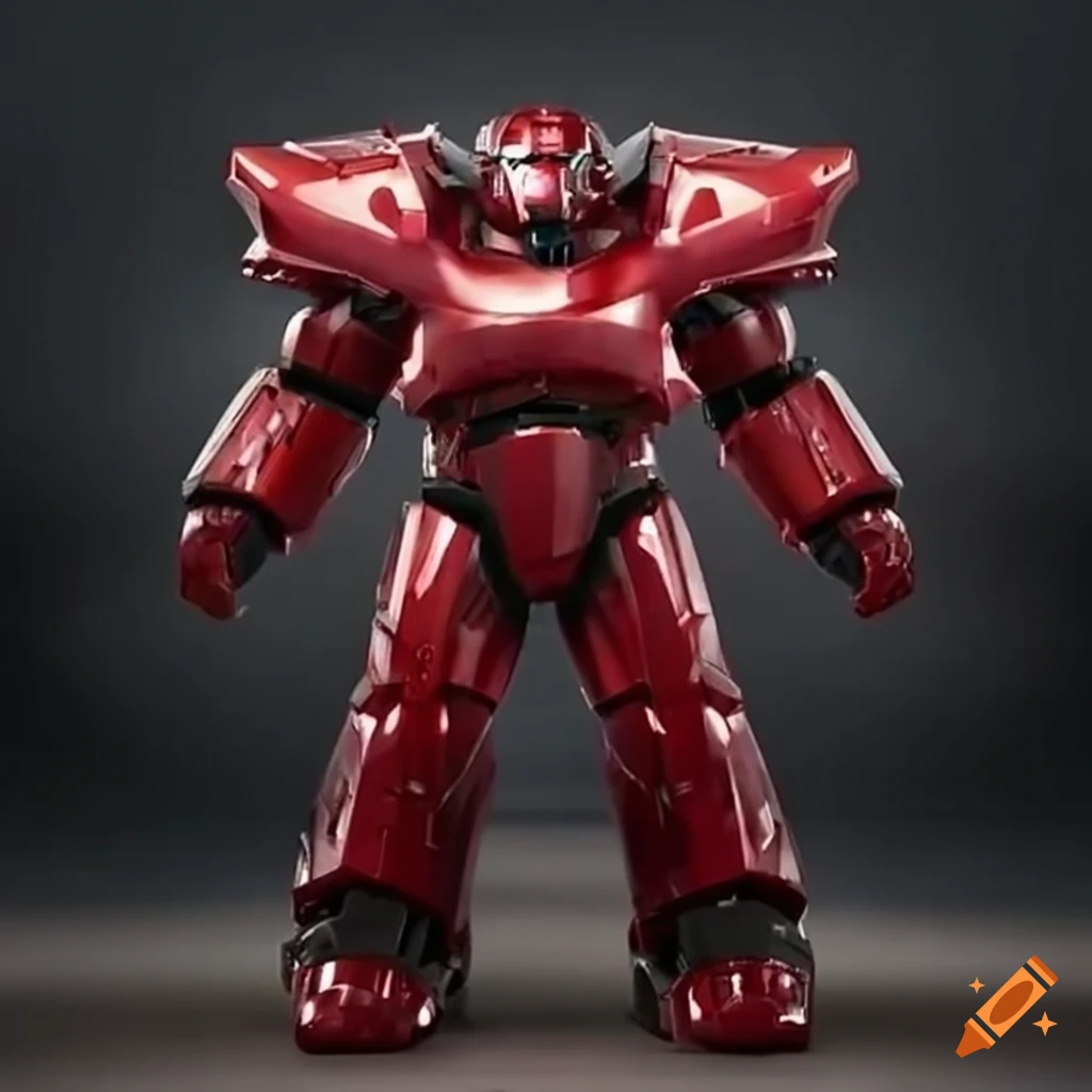 Red crystal power armor with jet pack turbines on Craiyon