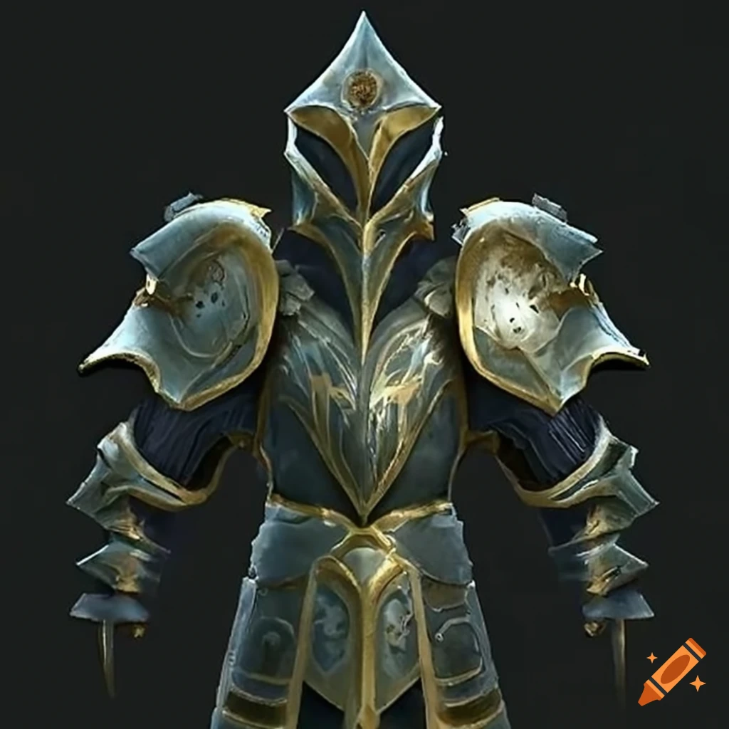 Exalted magic armor front view on Craiyon