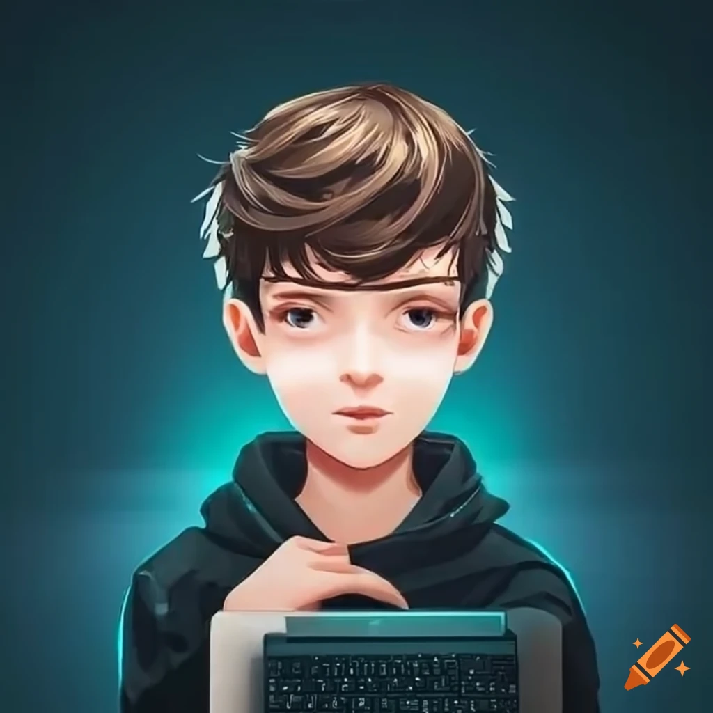 Boy programming and coding on Craiyon