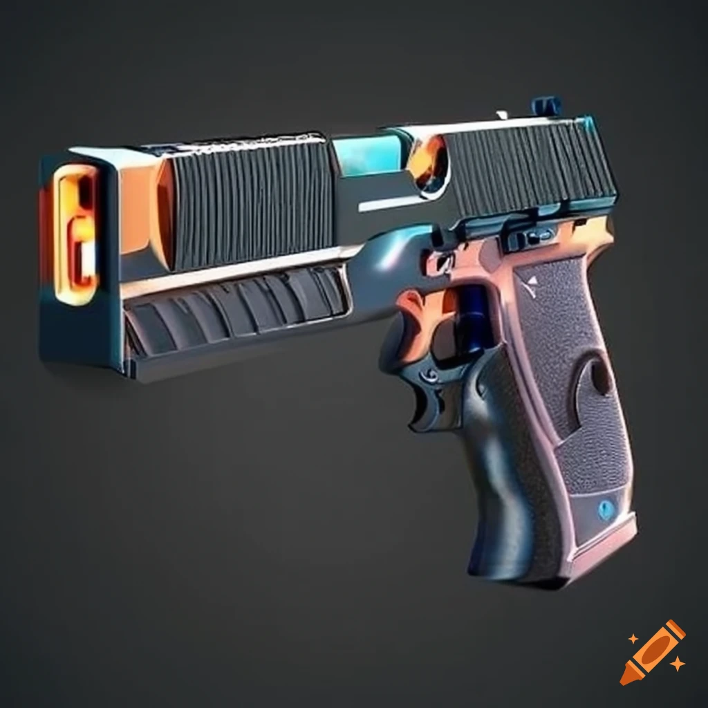 High-tech sleek firearm on Craiyon