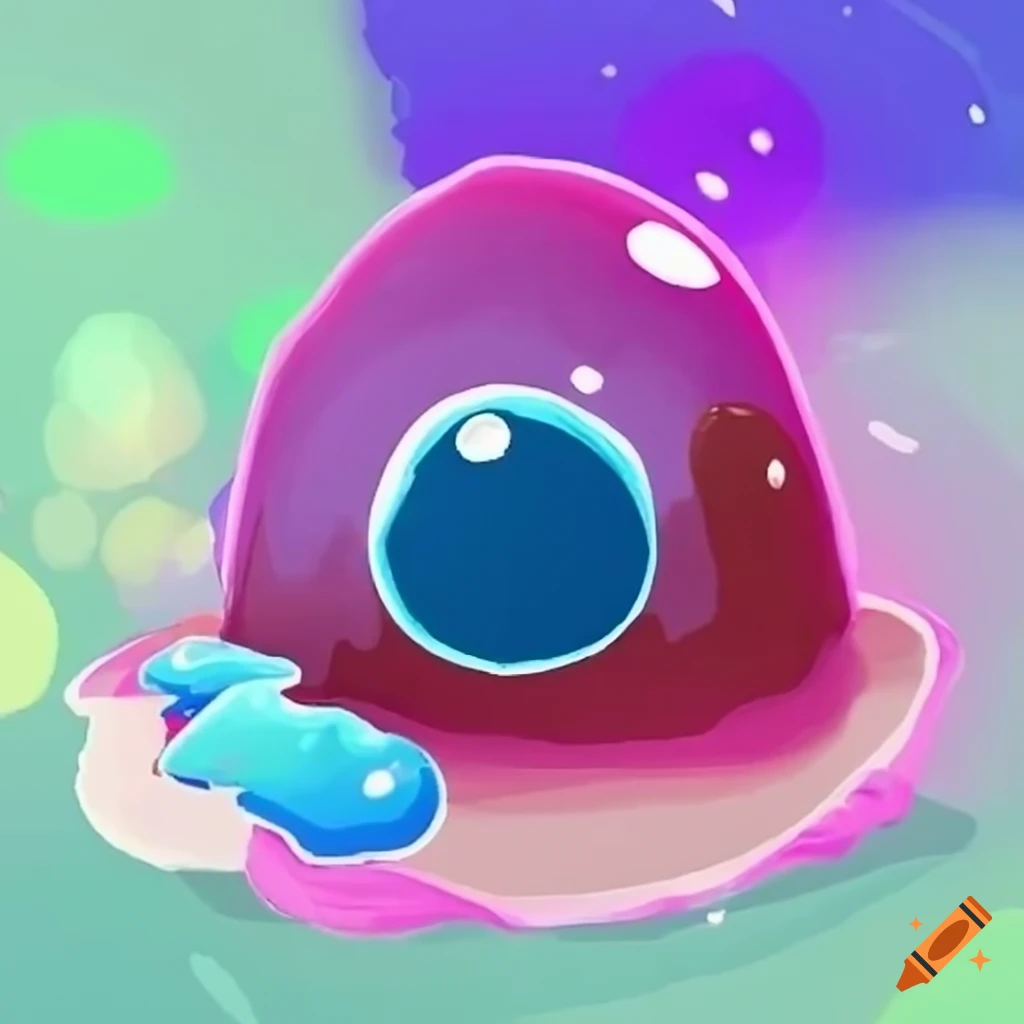 Water slime surrounded by floating echoes in a slime rancher setting on ...